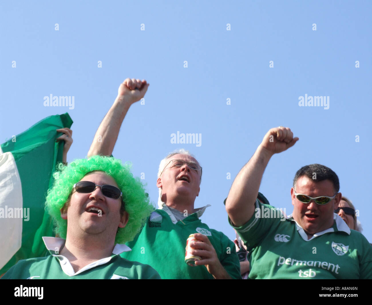 irish rugby fans in rome at the six nations match versus italy Stock ...