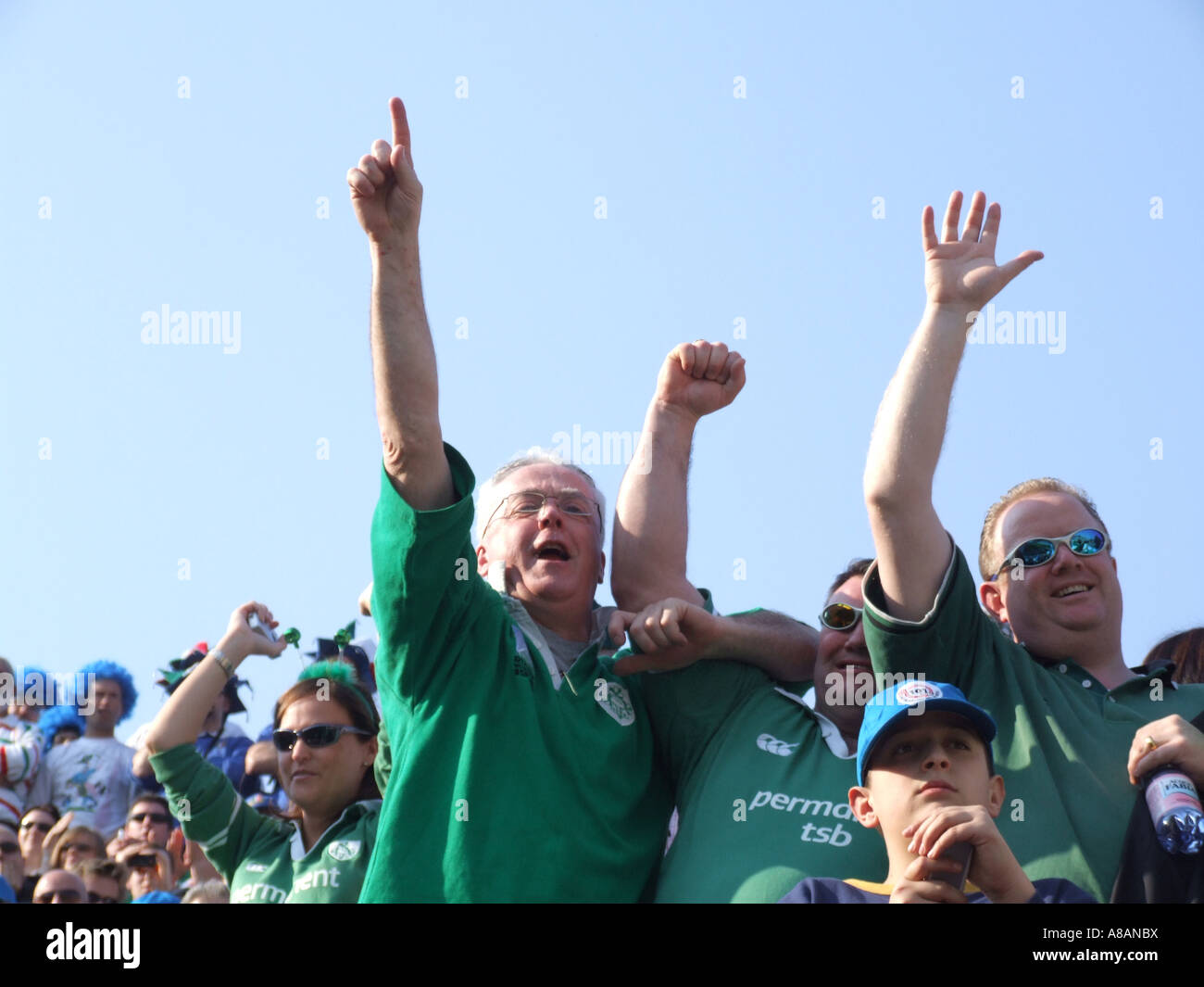 irish rugby fans in rome at the six nations match versus italy Stock ...