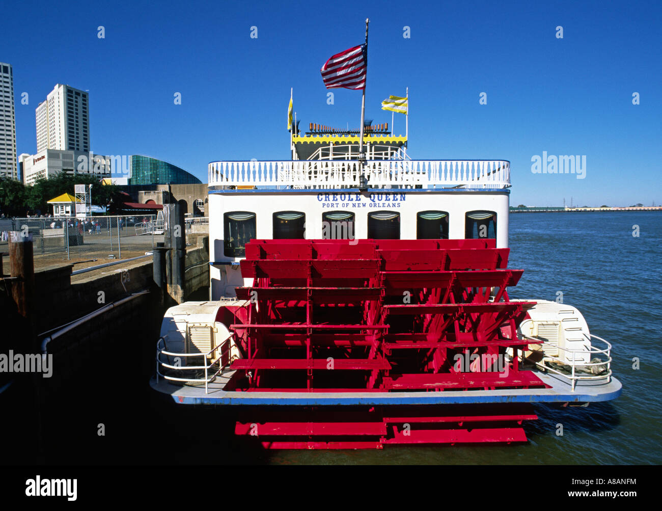 The giant PADDLE of the CREOLE QUEEN RIVER BOAT which takes daily ...