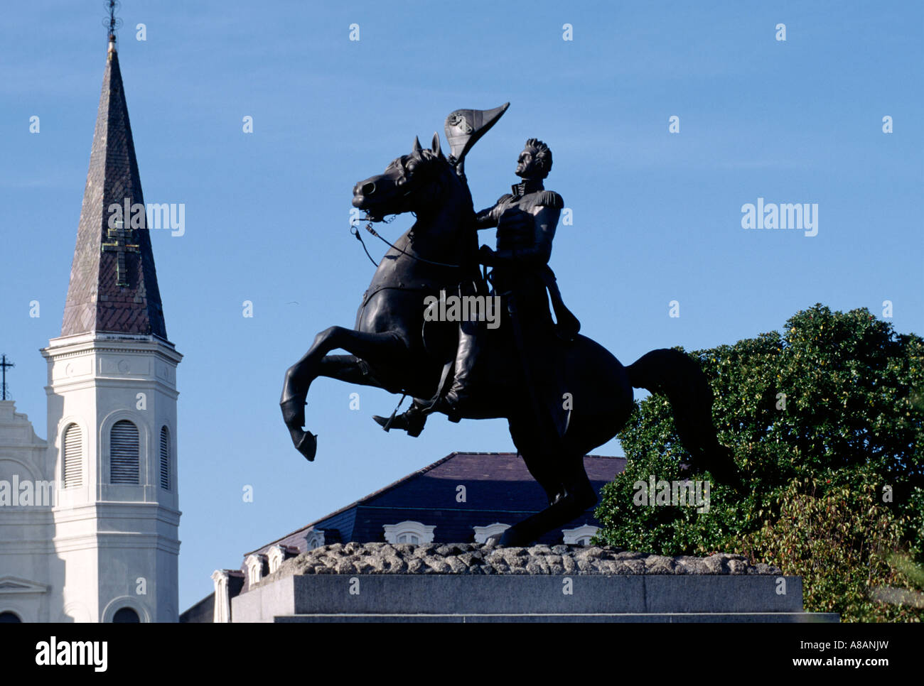 Statue of MAJOR GENERAL ANDREW JACKSON in JACKSON SQUARE FRENCH QUARTER ...