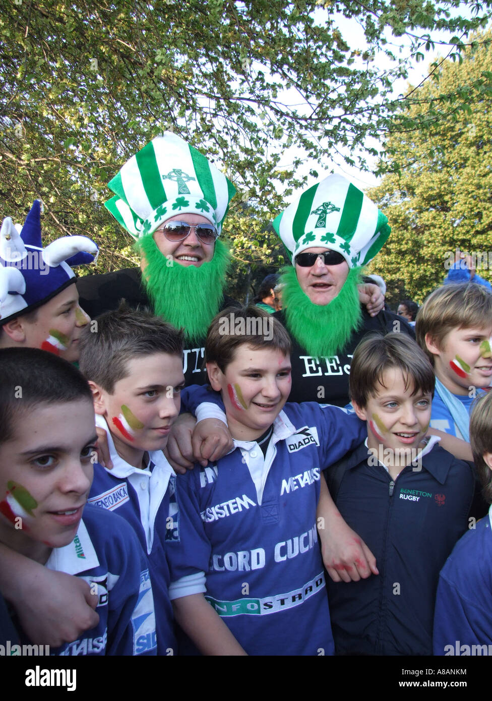 irish rugby fans in rome for the six nations match versus italy Stock ...