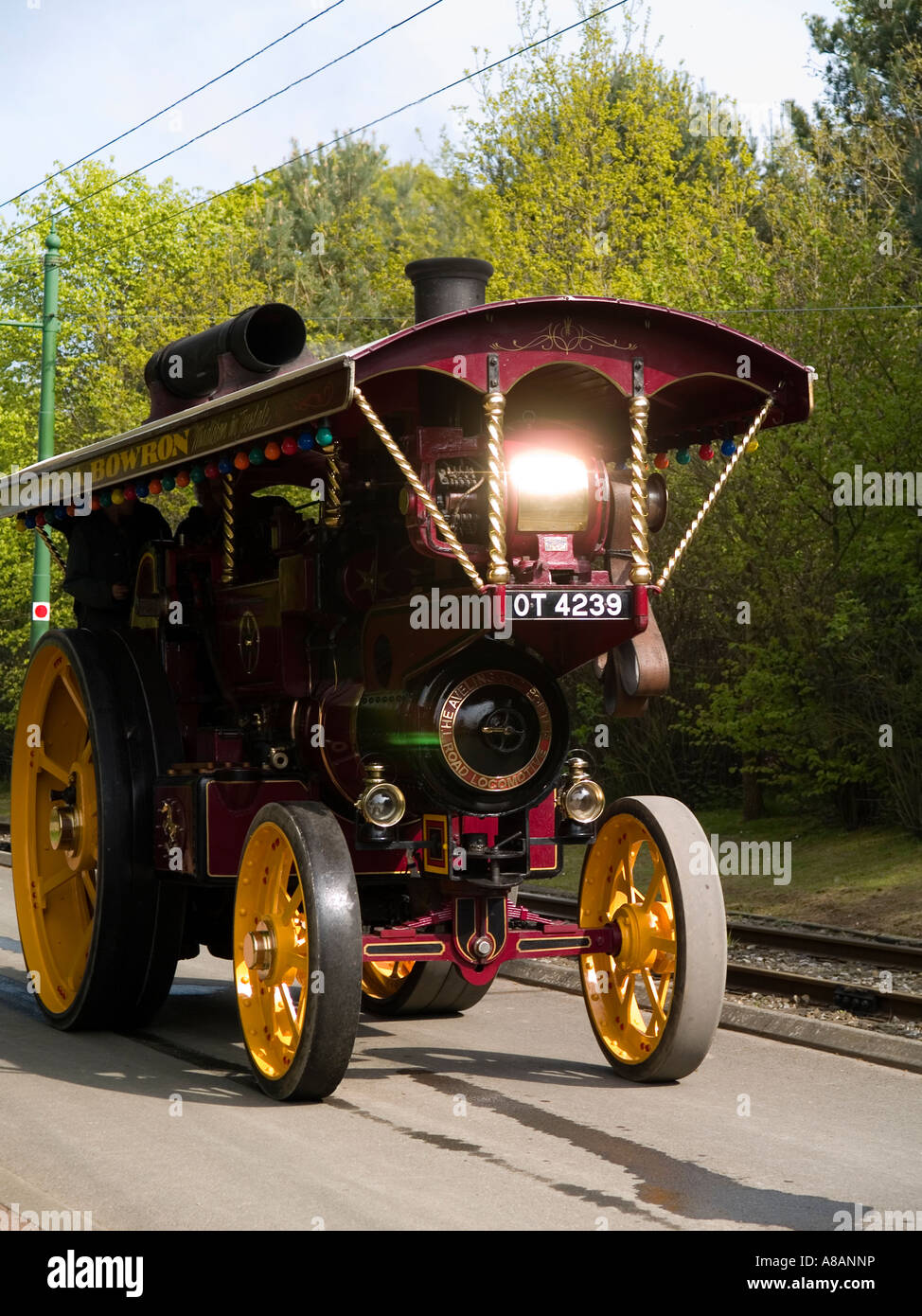 Vintage Aveling and Porter steam fairground locomotive at Beamish ...