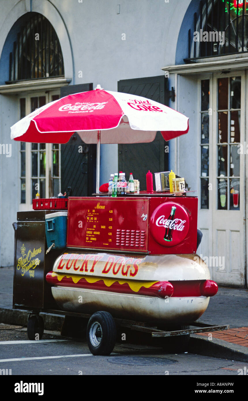 LUCKY DOGS HOT DOG STAND on BOURBON STREET in the FRENCH QUARTER NEW ...