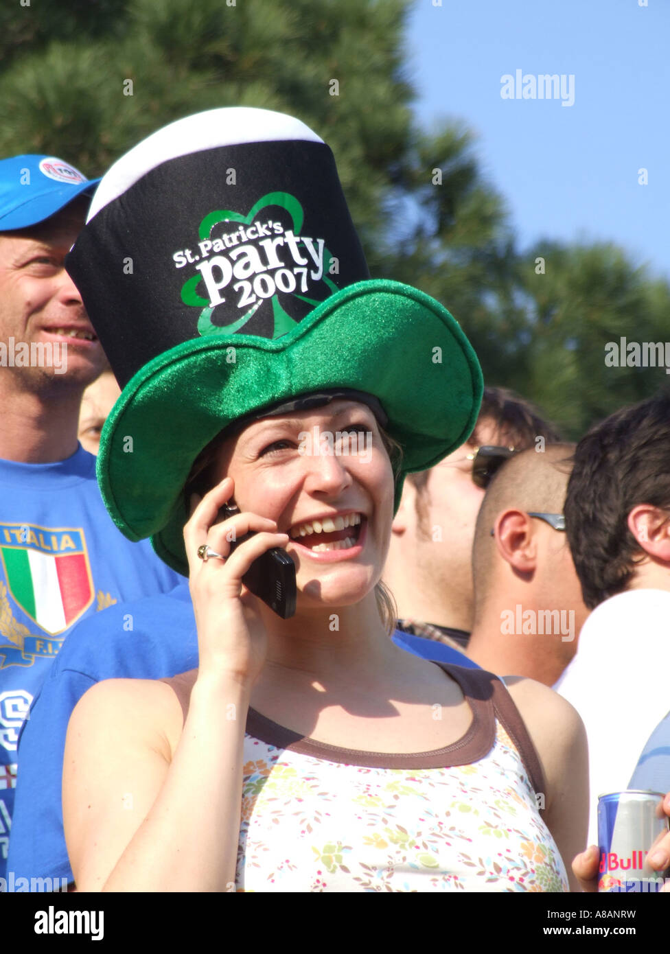 irish rugby fans in rome for the six nations match versus italy Stock ...
