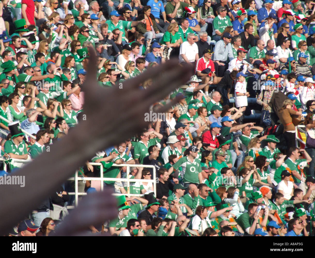 irish rugby fans in rome for the six nations match versus italy Stock ...