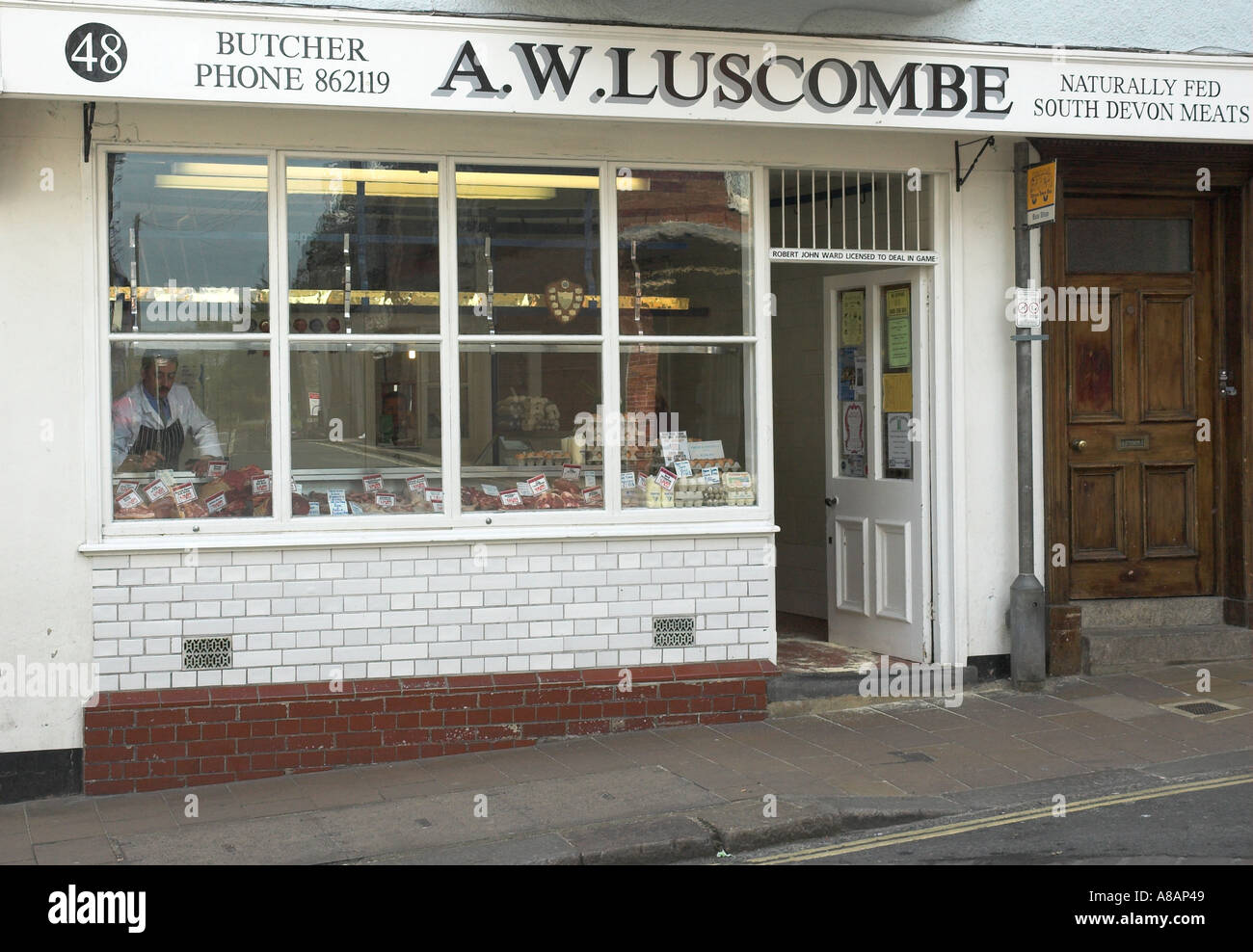 Village butcher shop front hi-res stock photography and images - Alamy