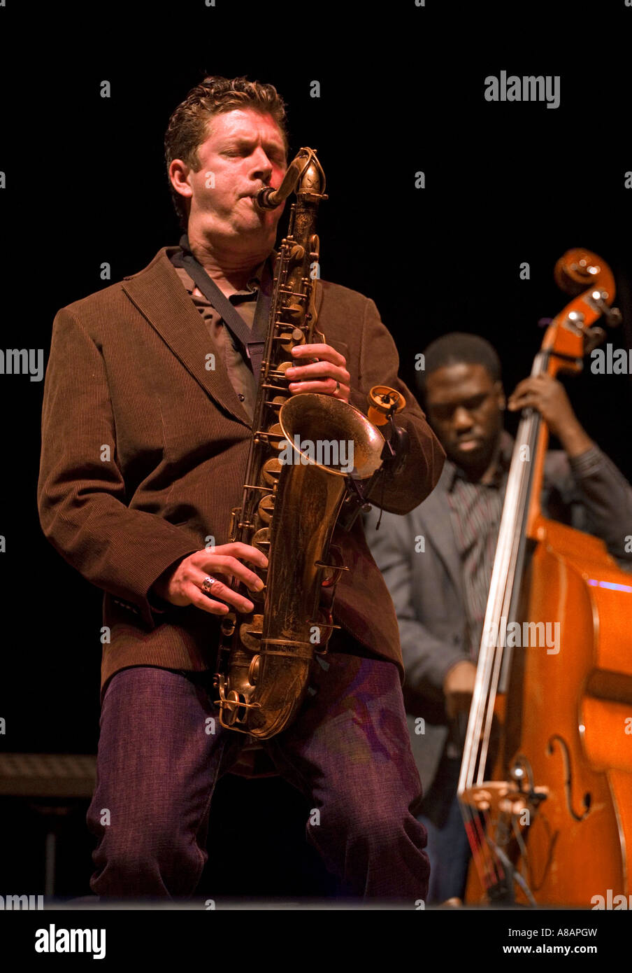 SAXAPHONE player BRICE WINSTON plays with TERENCE BLANCHARD at the NEW ...