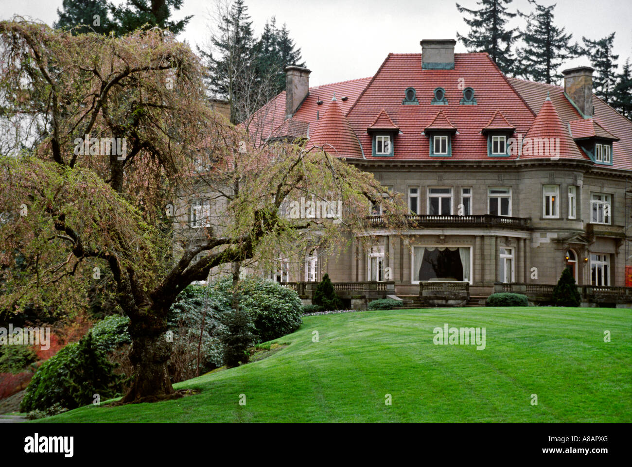 The PITTOCK MANSION in PORTLAND was built by Georgiana Henry Pittock in ...