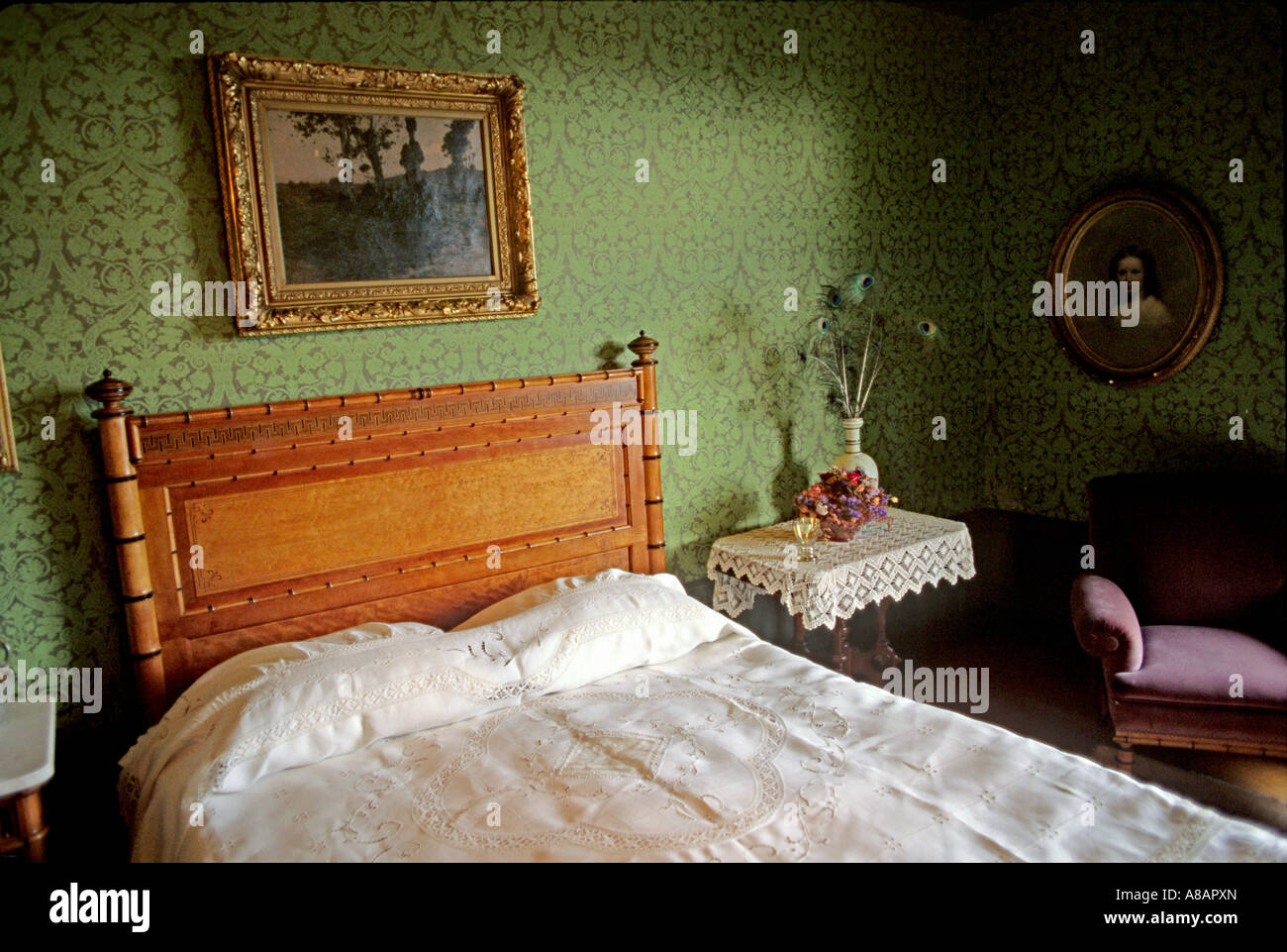 UPSTAIRS BEDROOM in the PITTOCK MANSION circa 1914 PORTLAND OREGON ...