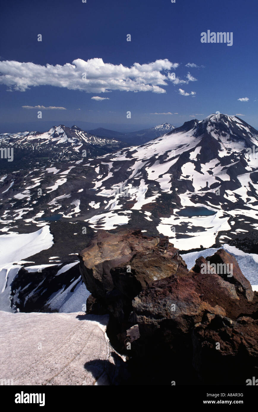 Broken Top L Mount Bachelor M South Sister R From summit of Middle ...