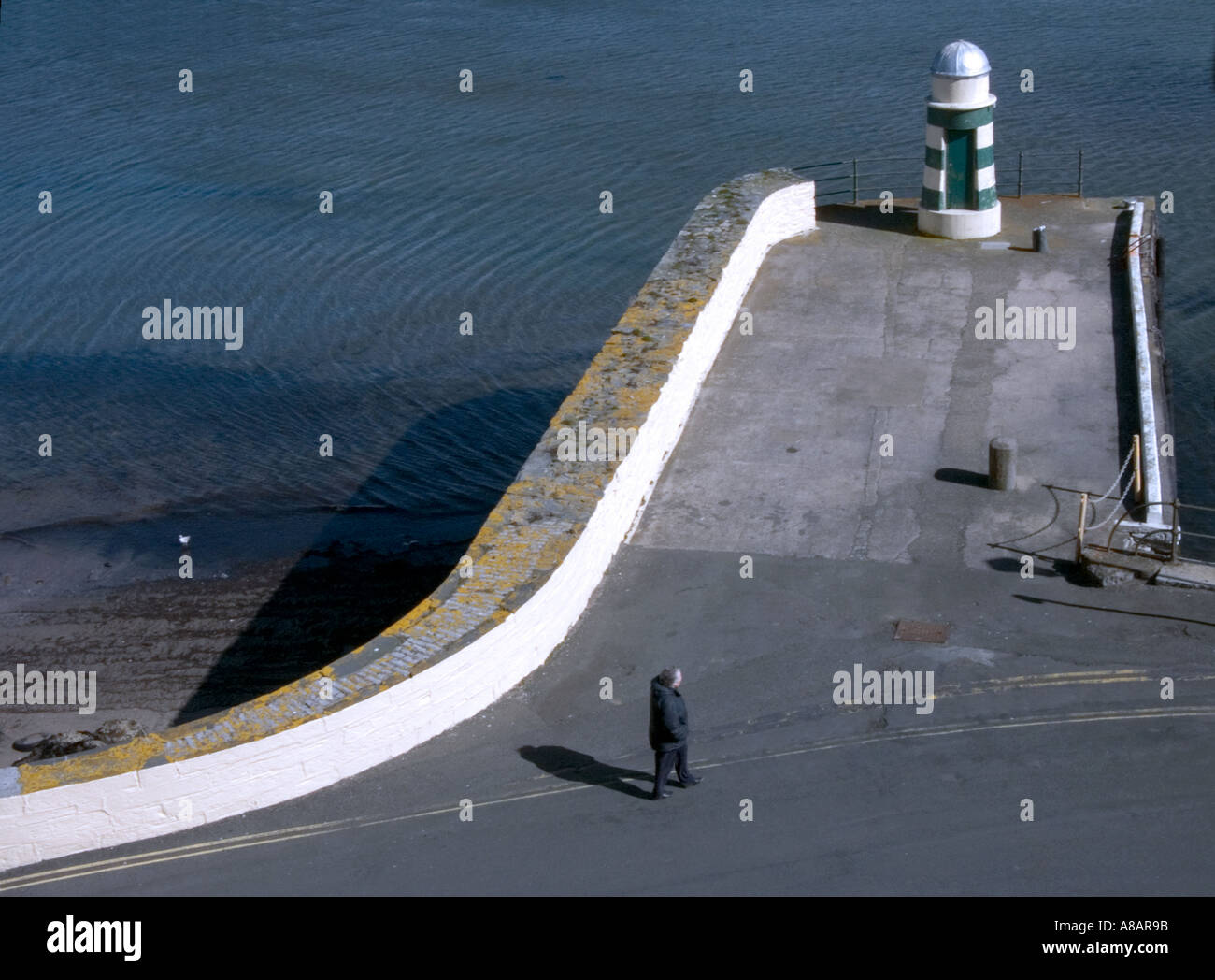 Lighthouse at Peel Harbour, Isle of Man Stock Photo - Alamy