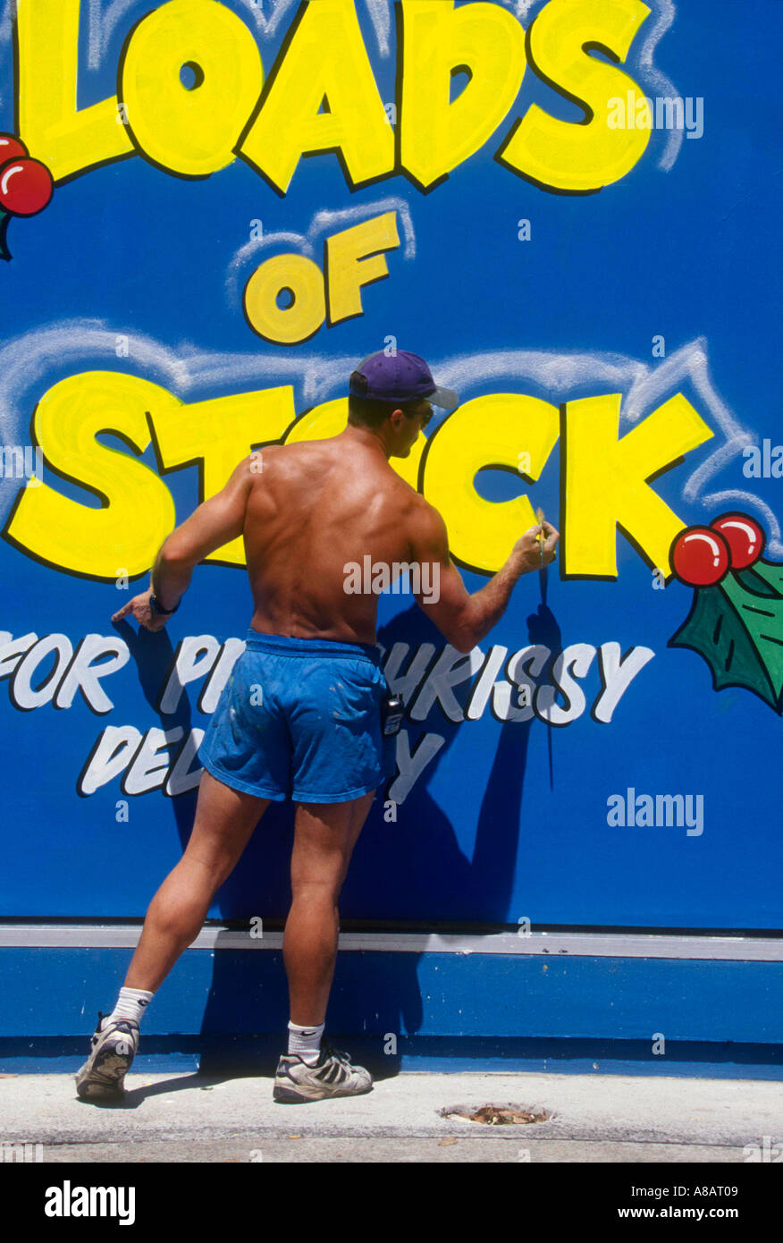 Sign-writer at work Stock Photo - Alamy