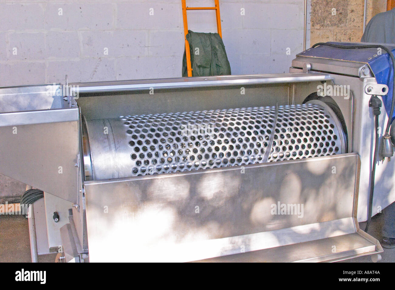 The 'egrappoir' - destemming machine - opened up - Chateau La Grave ...