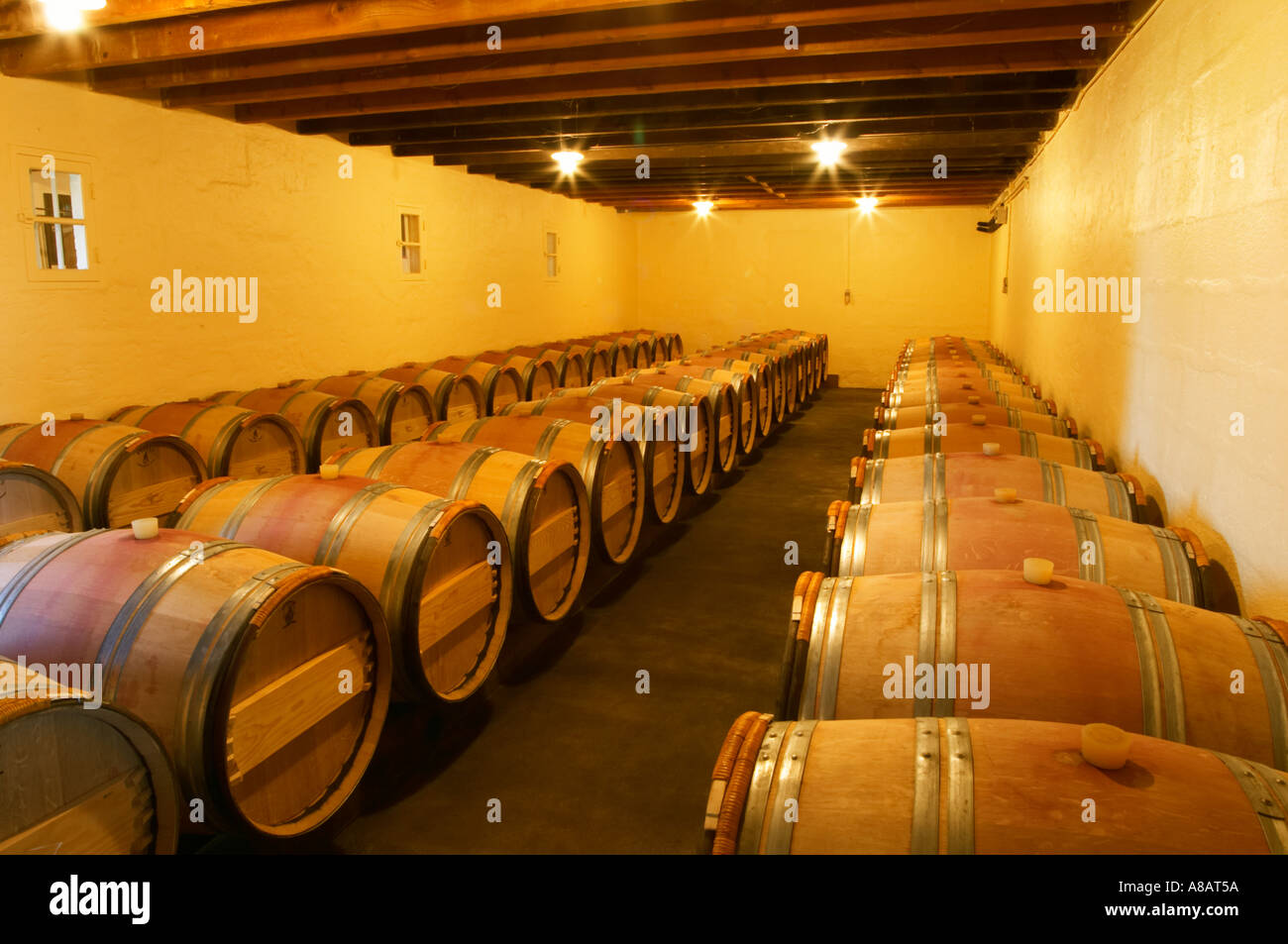 Barrel aging cellar chateau la hi-res stock photography and images - Alamy