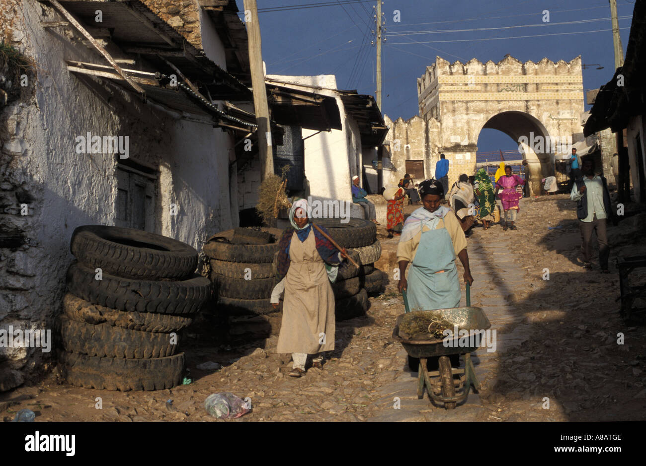 Shoa gate is one of 5 entrances to the walled city of Harar, Ethiopia ...