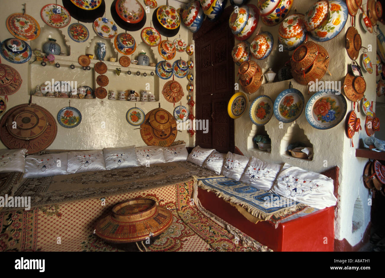 Traditional Harari home with Harer baskets and bowls on the walls ...
