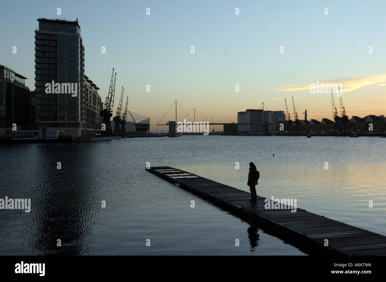 Royal Victoria Dock East London at sunrise Picture by Alan Weller Stock ...