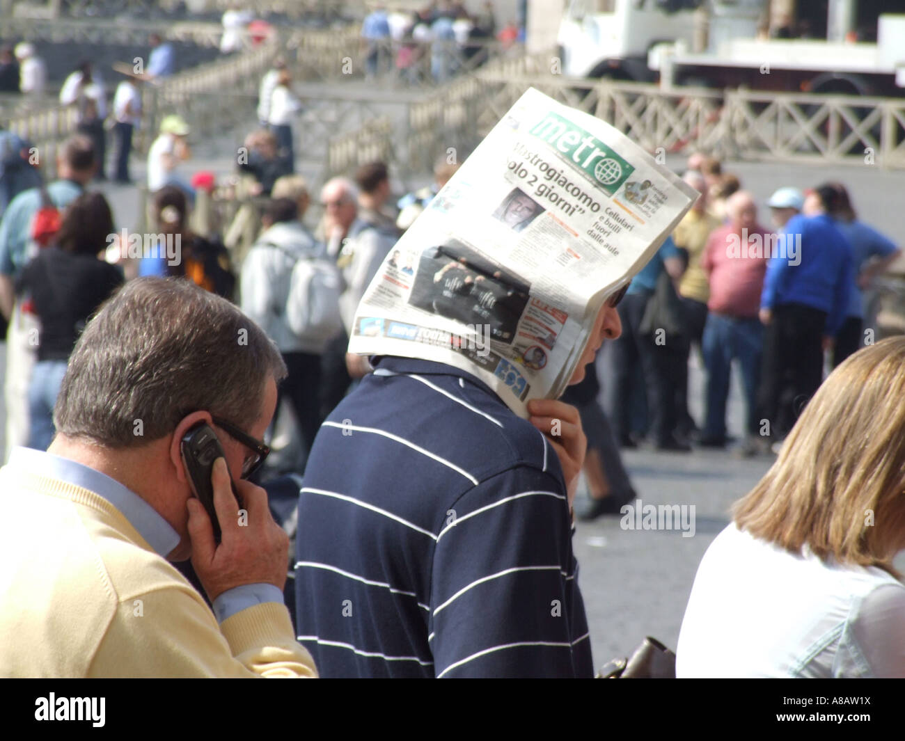man in queue at st peter's square rome Stock Photo - Alamy
