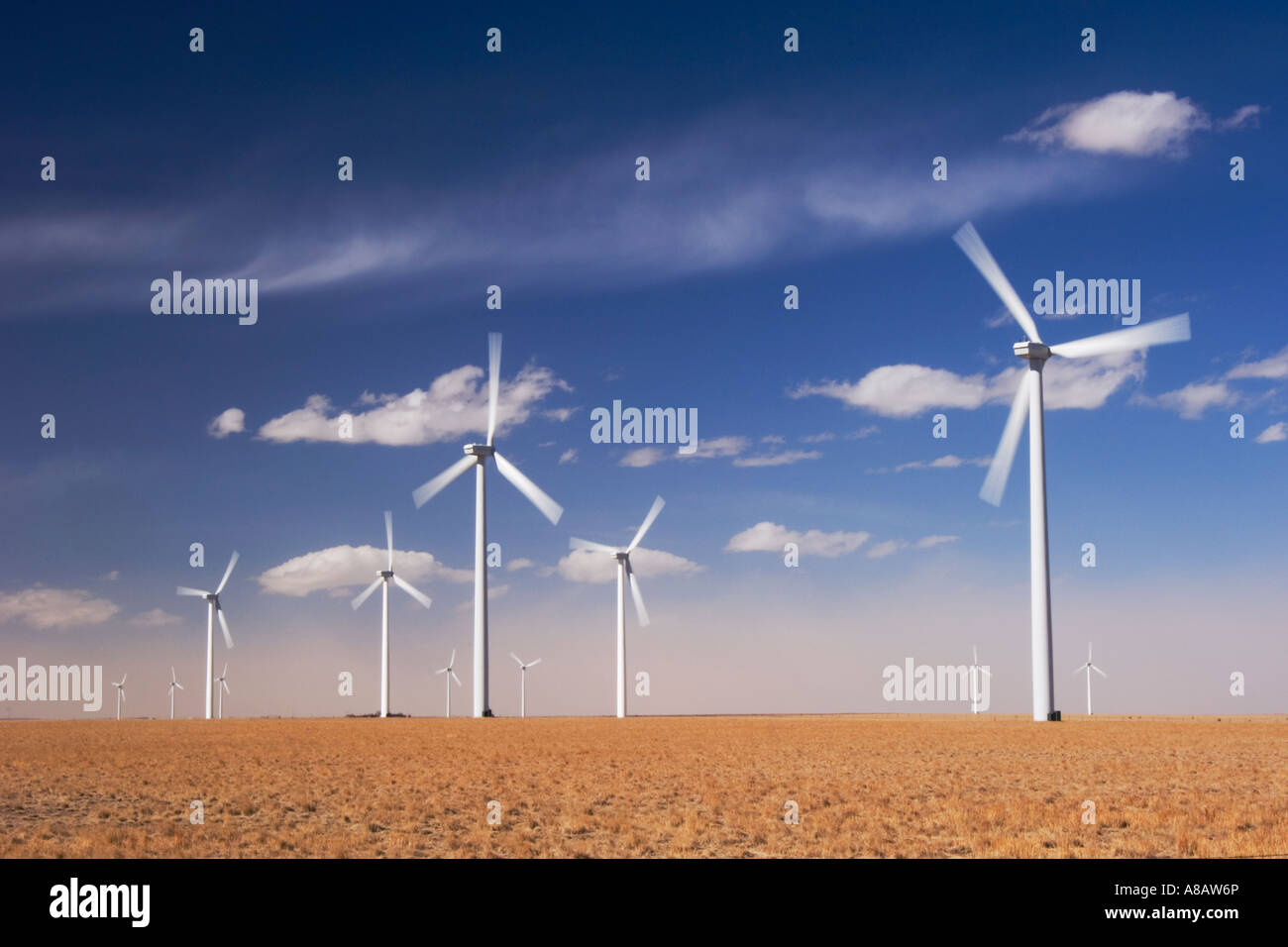 Electric Windmill Wind power plant Two Buttes Colorado USA February ...