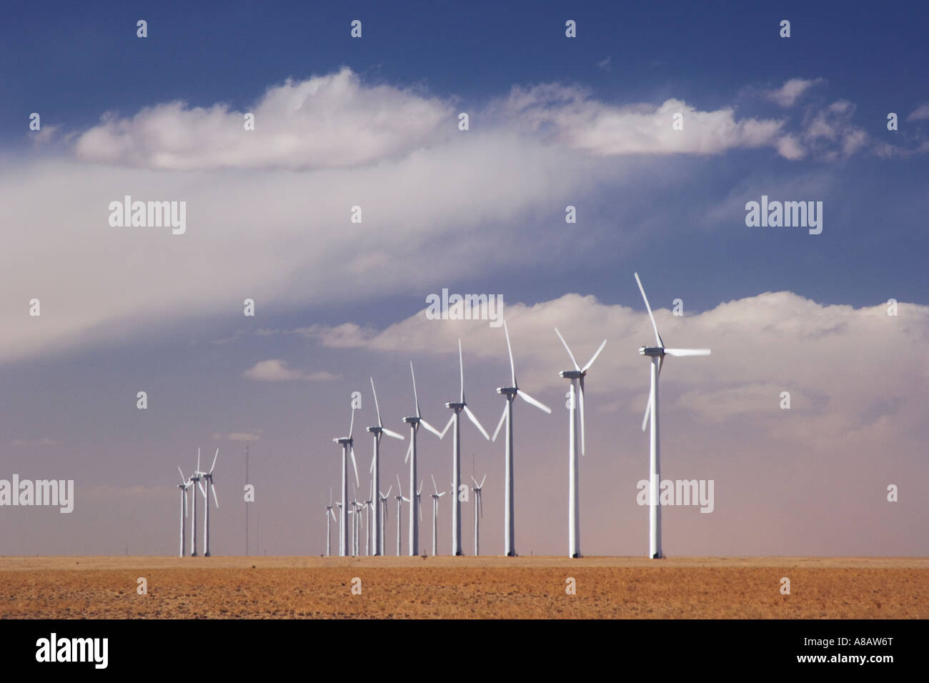 Electric Windmill Wind power plant Two Buttes Colorado USA February ...