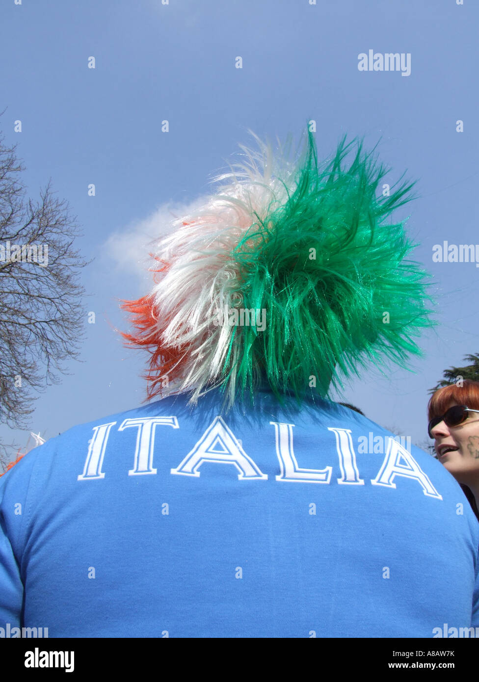 italian rugby fans in rome for the six nations match versus ireland ...