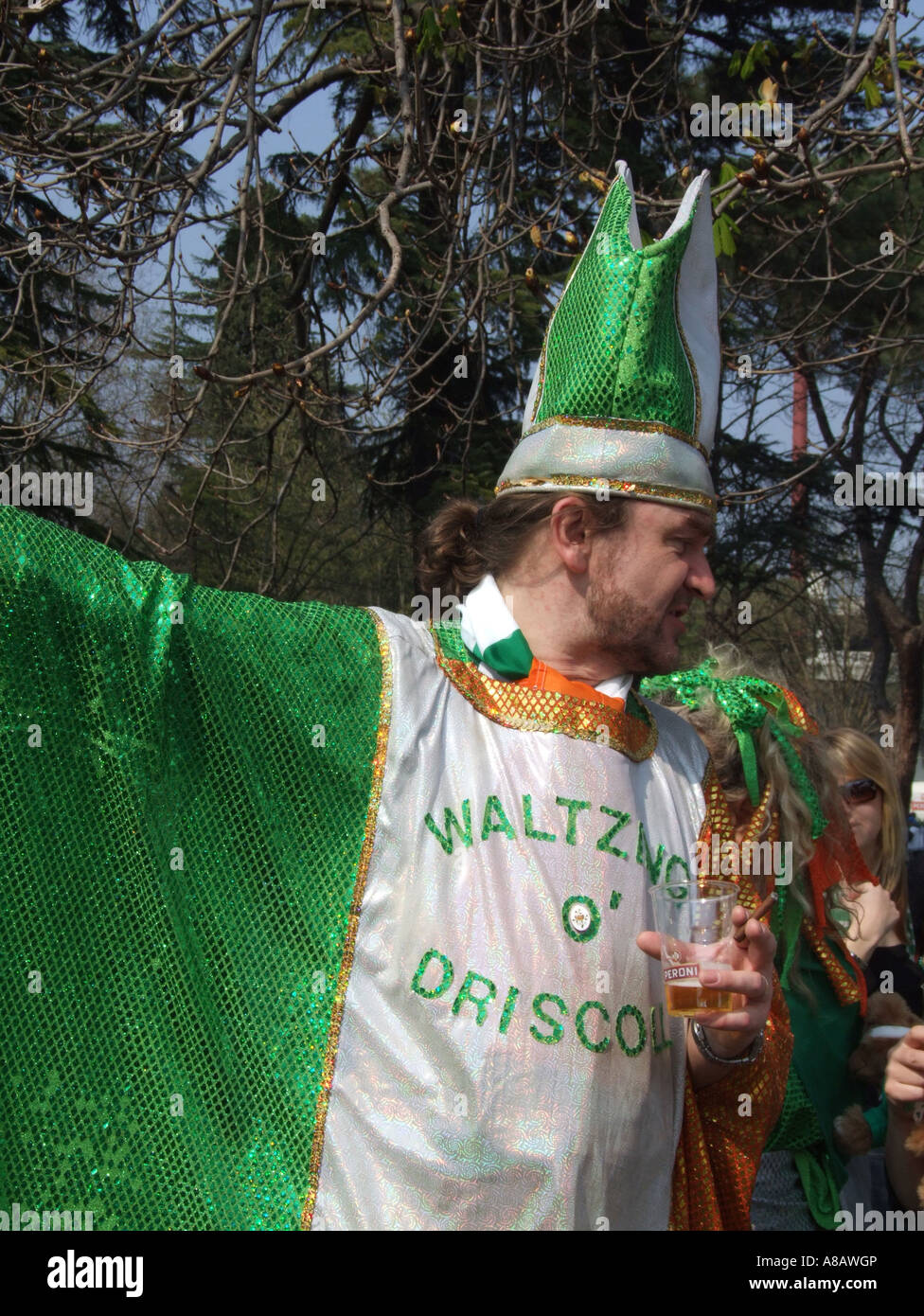 irish rugby fans in rome for the six nations match versus italy Stock ...