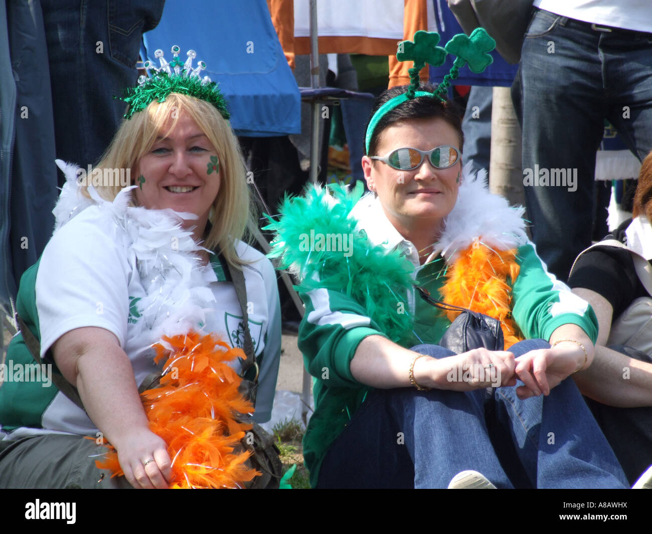 irish rugby fans in rome for the six nations match versus italy Stock ...