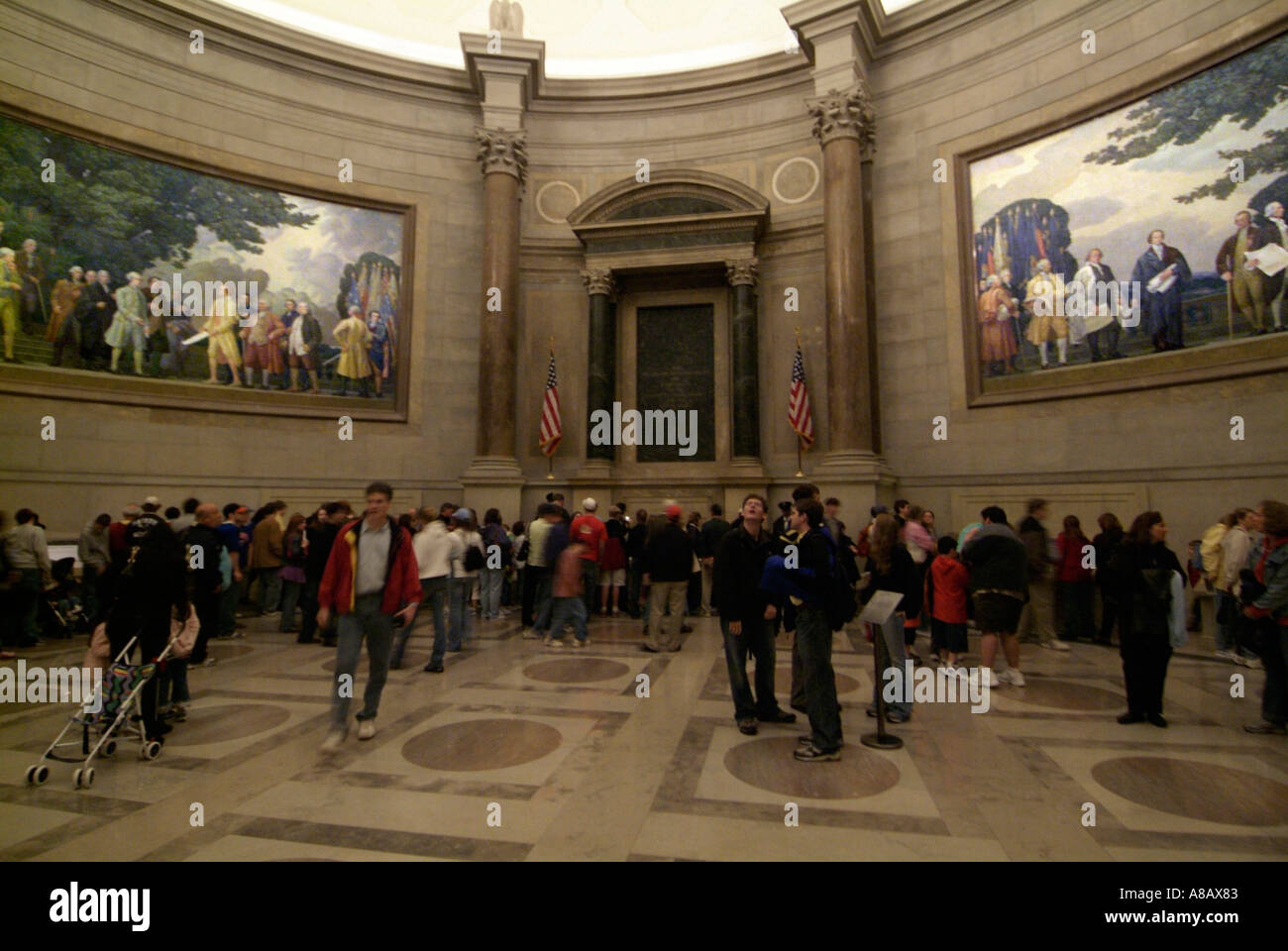National Archives of the United States with the Rotunda and original ...