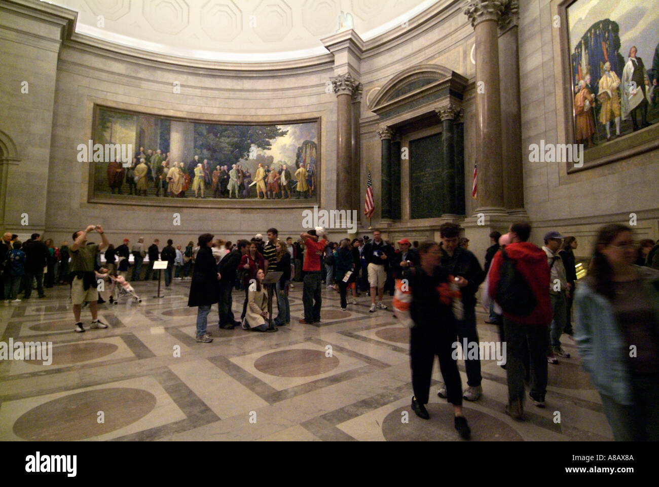National Archives of the United States with the Rotunda and original ...