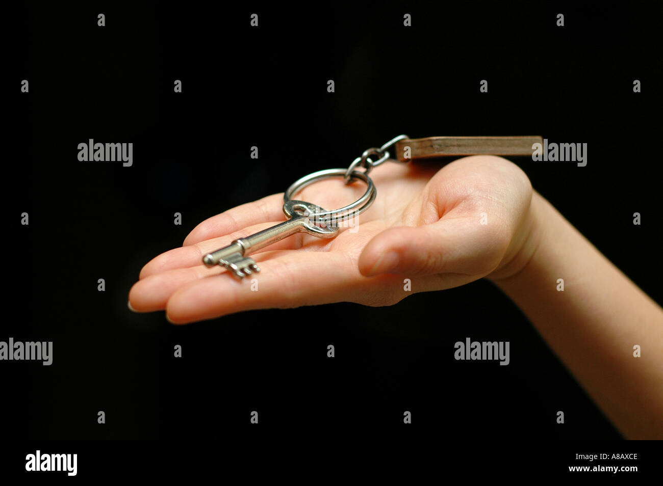 Hand holding a key Stock Photo - Alamy