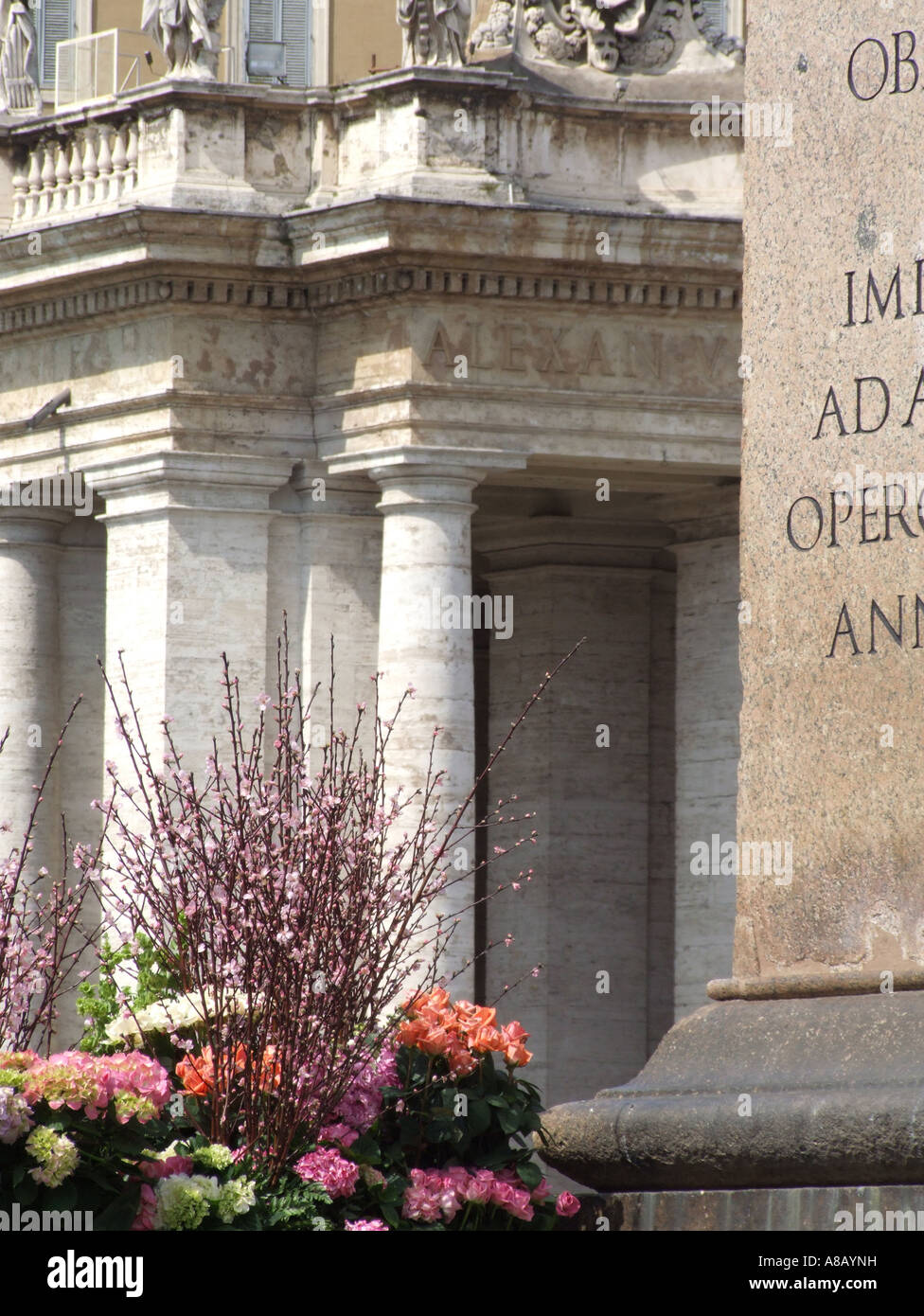 floral arrangement at easter in the vatican rome Stock Photo - Alamy