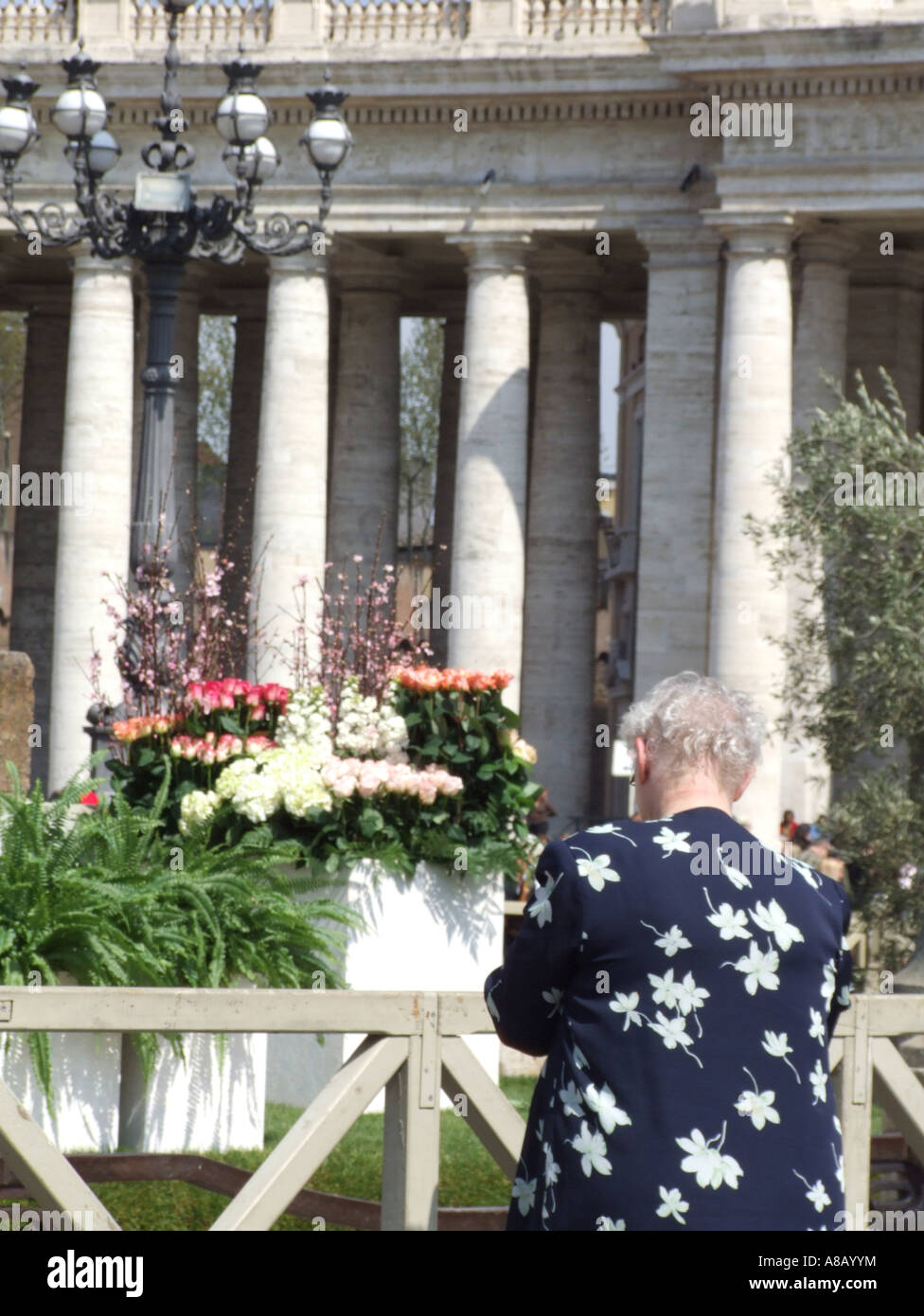 floral arrangement at easter in the vatican rome Stock Photo - Alamy