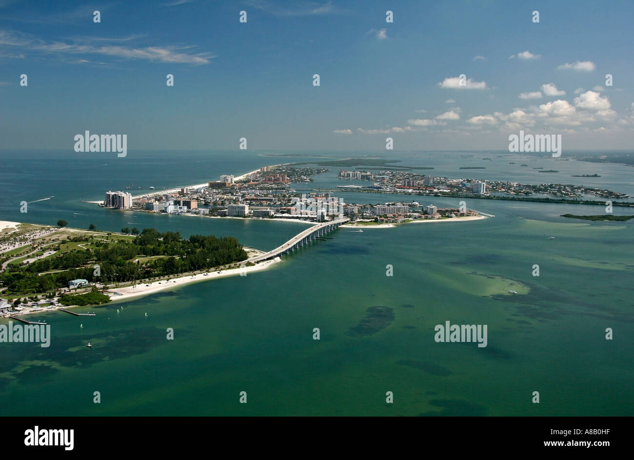 Aerial view of Clearwater beach, Sand Key, Pasadees key Stock Photo - Alamy