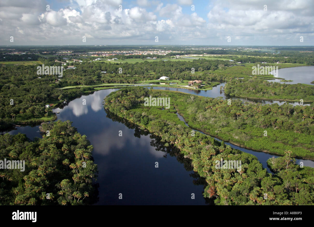 Aerial view of Manatee River in Florida Stock Photo - Alamy
