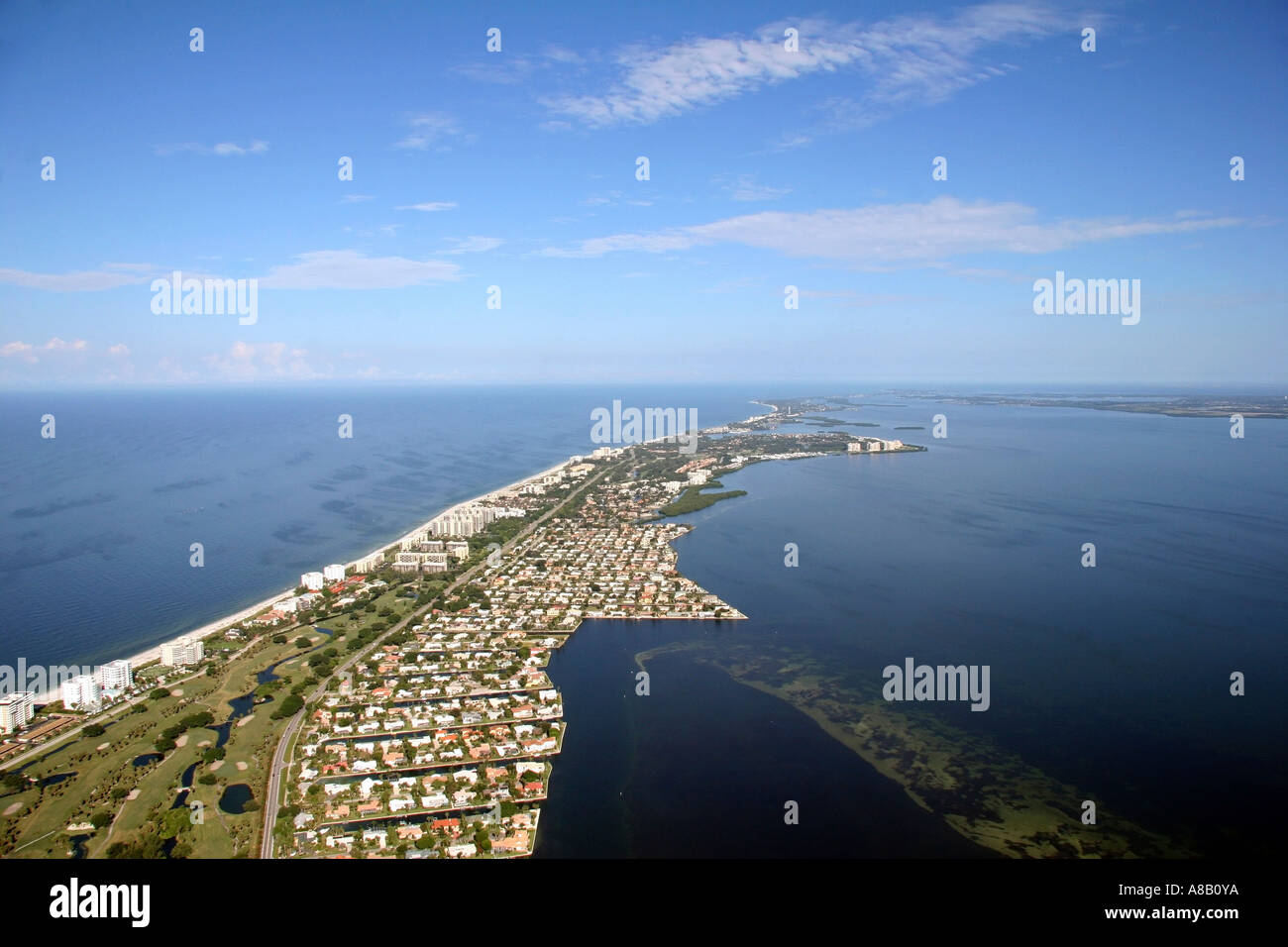 Aerial view of Longboat key, Sarasota, Florida Stock Photo - Alamy