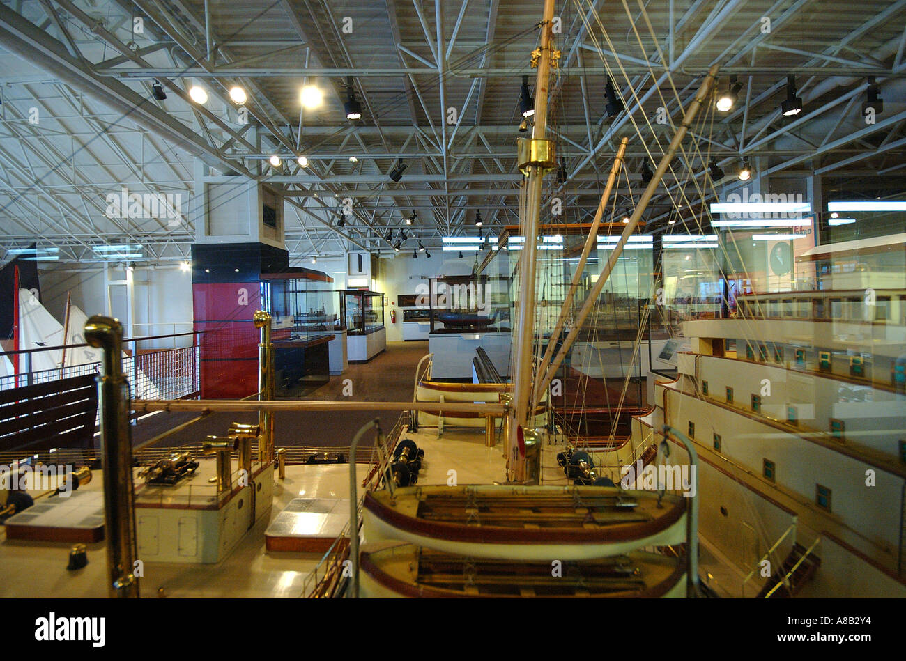 Displays of model boats in the Maritime Museum, Halifax, Nova Scotia ...