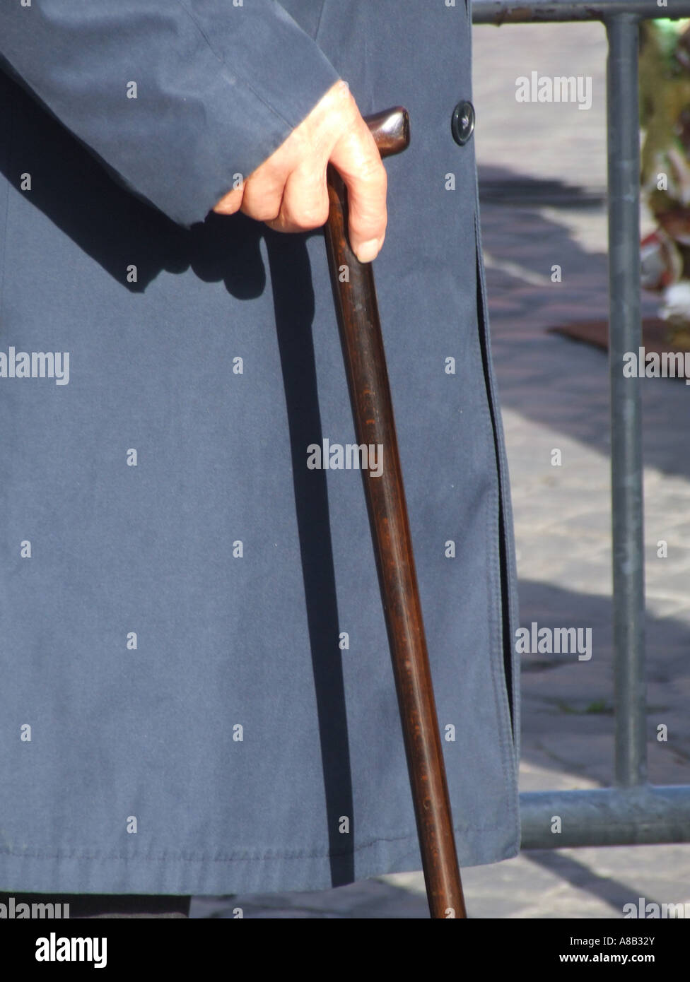 old man with walking stick Stock Photo - Alamy