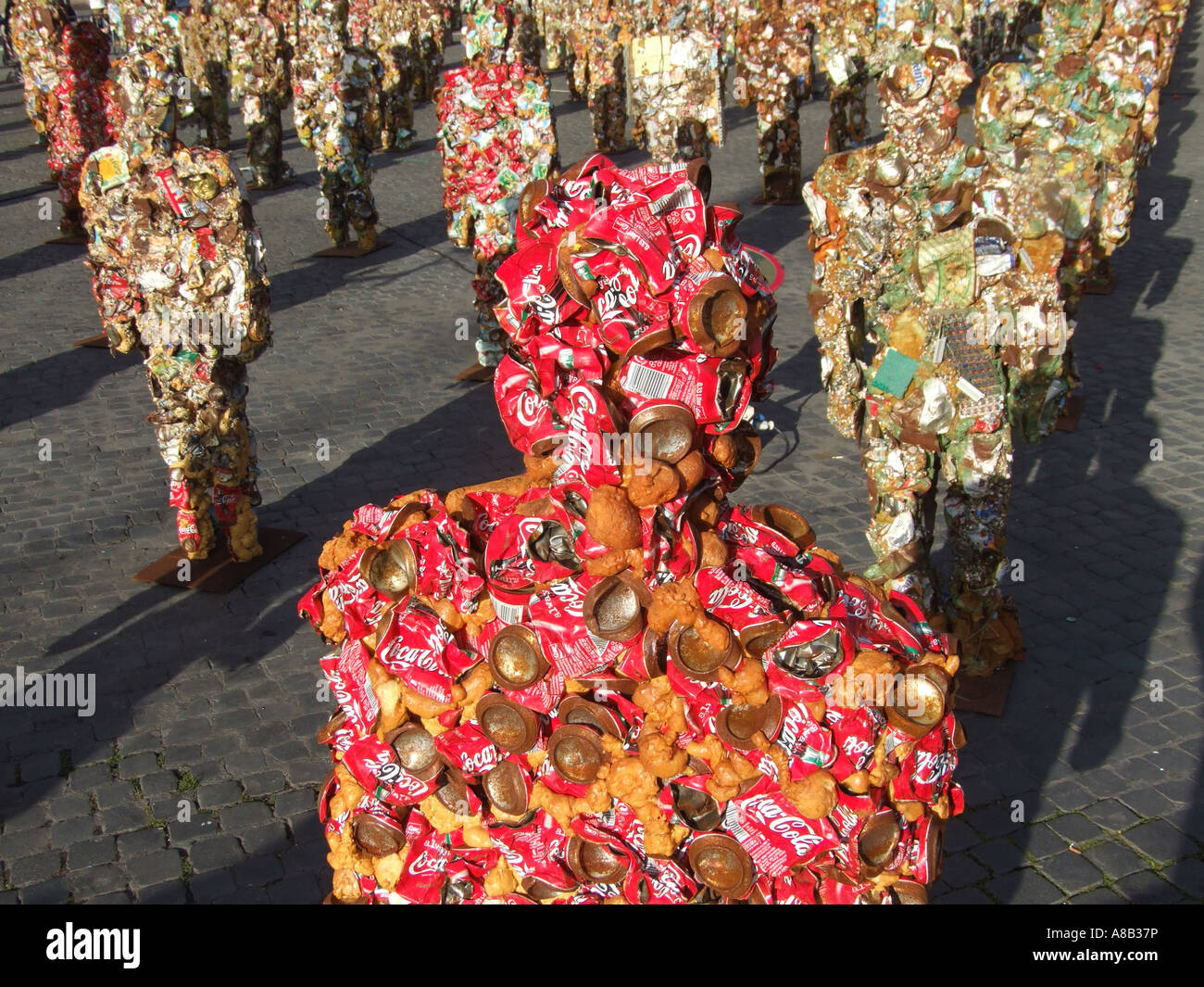 ha schult's artwork trash people at piazza del popolo in rome Stock ...