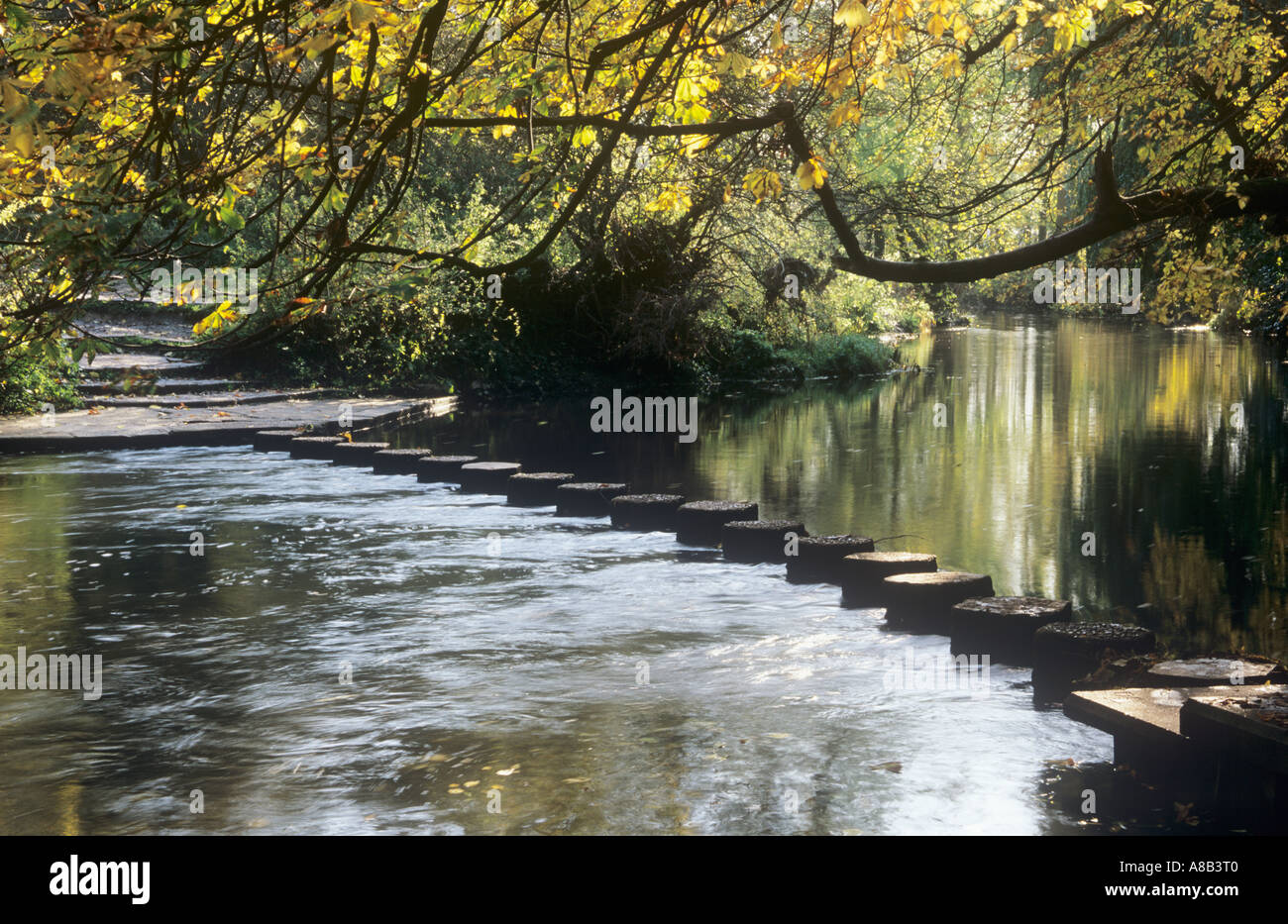 The Stepping Stones over the River Mole, under Box Hill, near Dorking ...