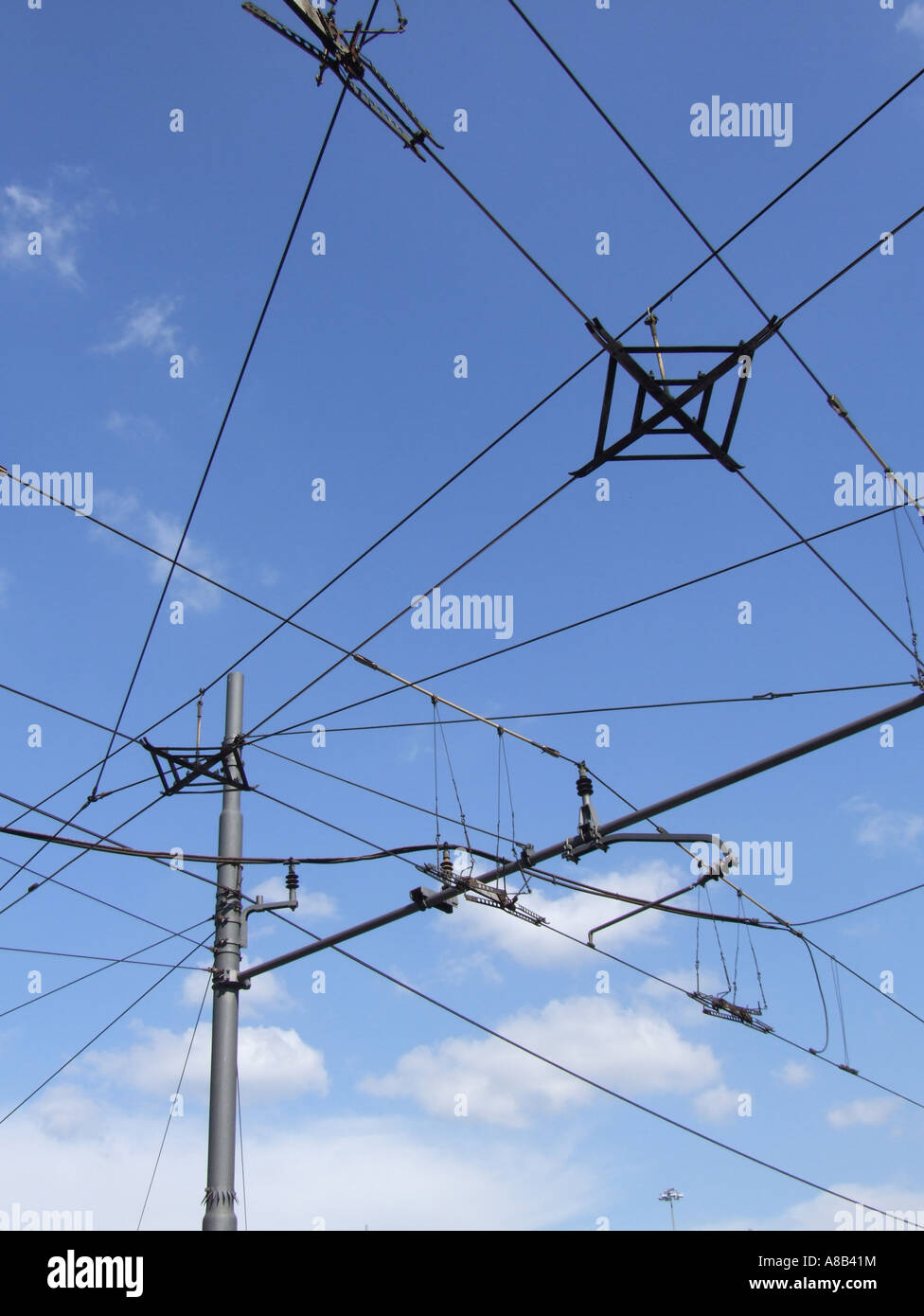tram overhead lines Stock Photo - Alamy