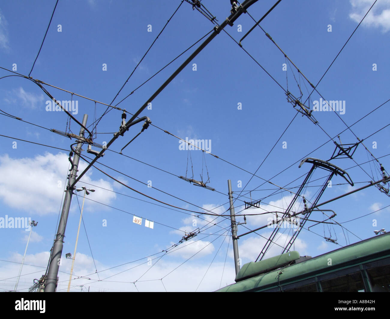 tram overhead lines Stock Photo - Alamy