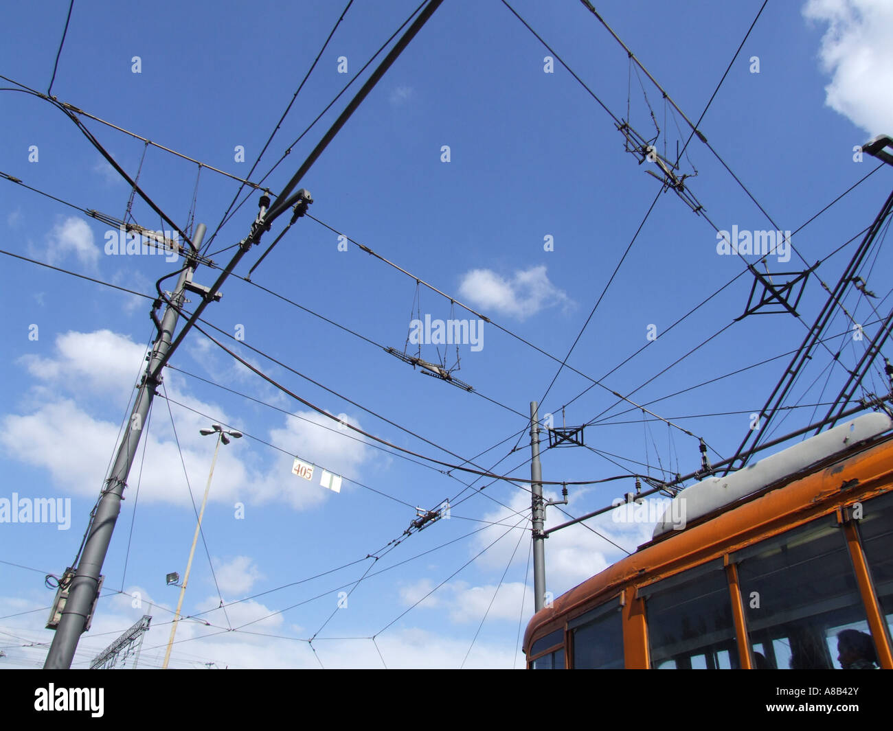 tram overhead lines Stock Photo - Alamy
