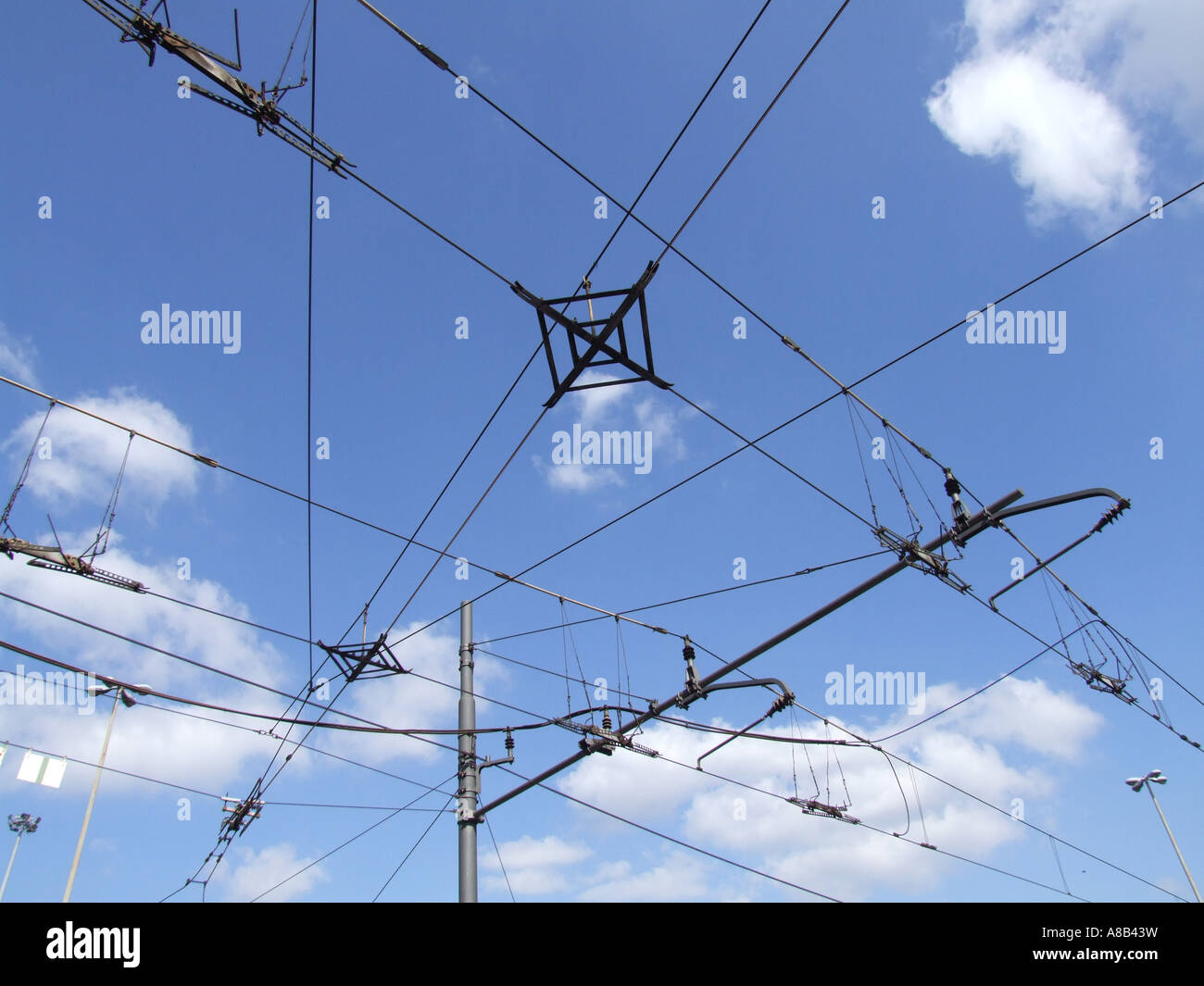 tram overhead lines Stock Photo - Alamy