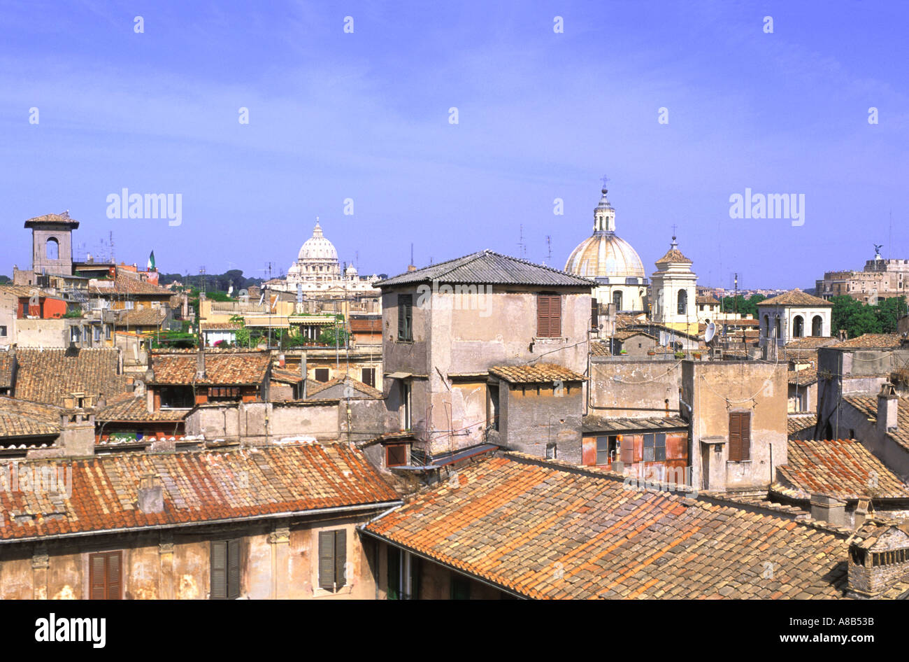 ITALY ROME DOMES OF ST PETER S BASILICA AND ST CARLO AL CORSO CHURCH ...