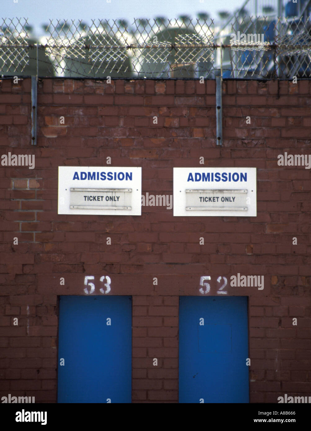 Entrance turnstiles 53 and 52 to Maine Road Manchester Stock Photo - Alamy