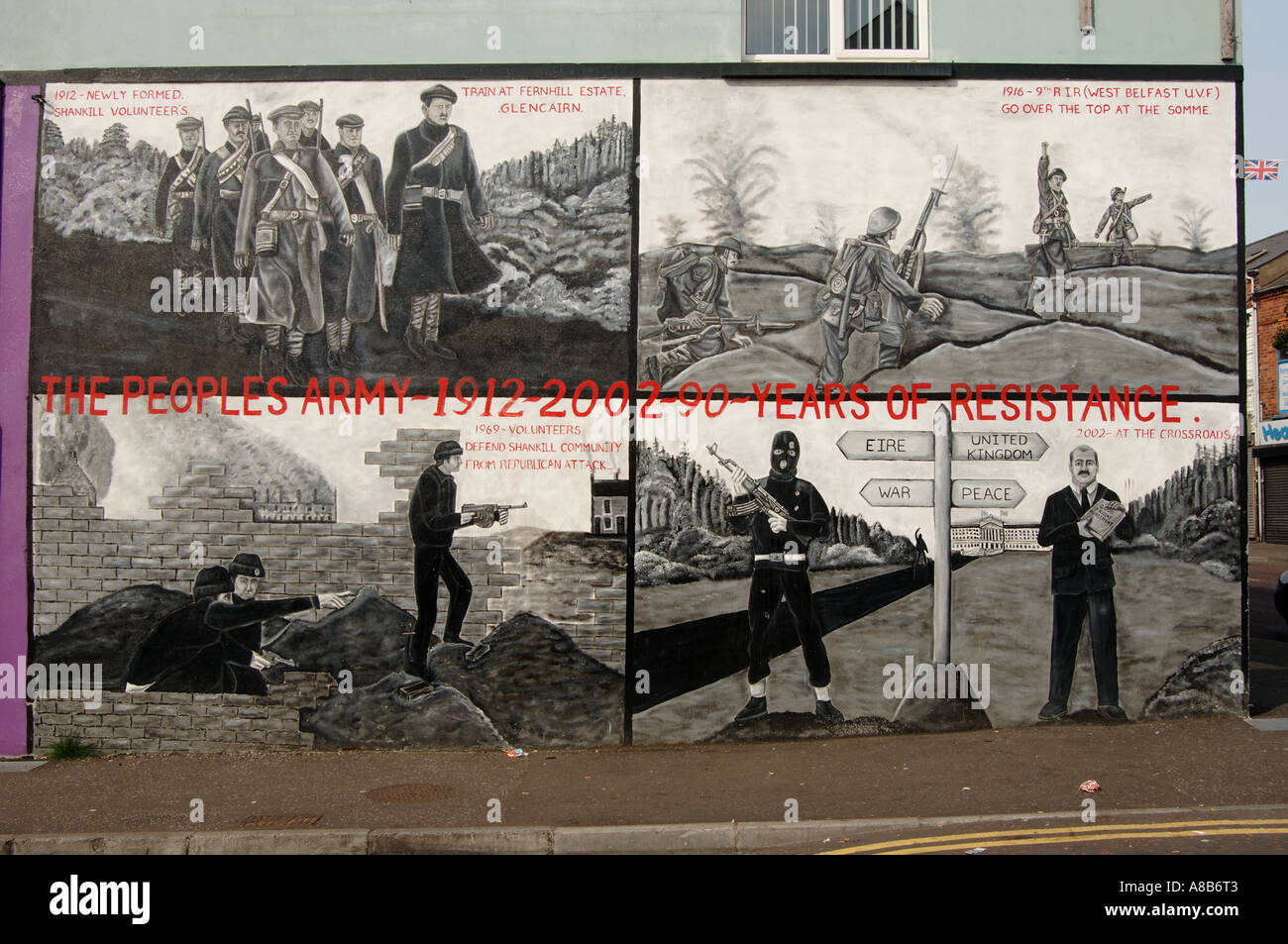The Peoples Army 1912 - 2002 90 Years of Resistance mural Stock Photo ...
