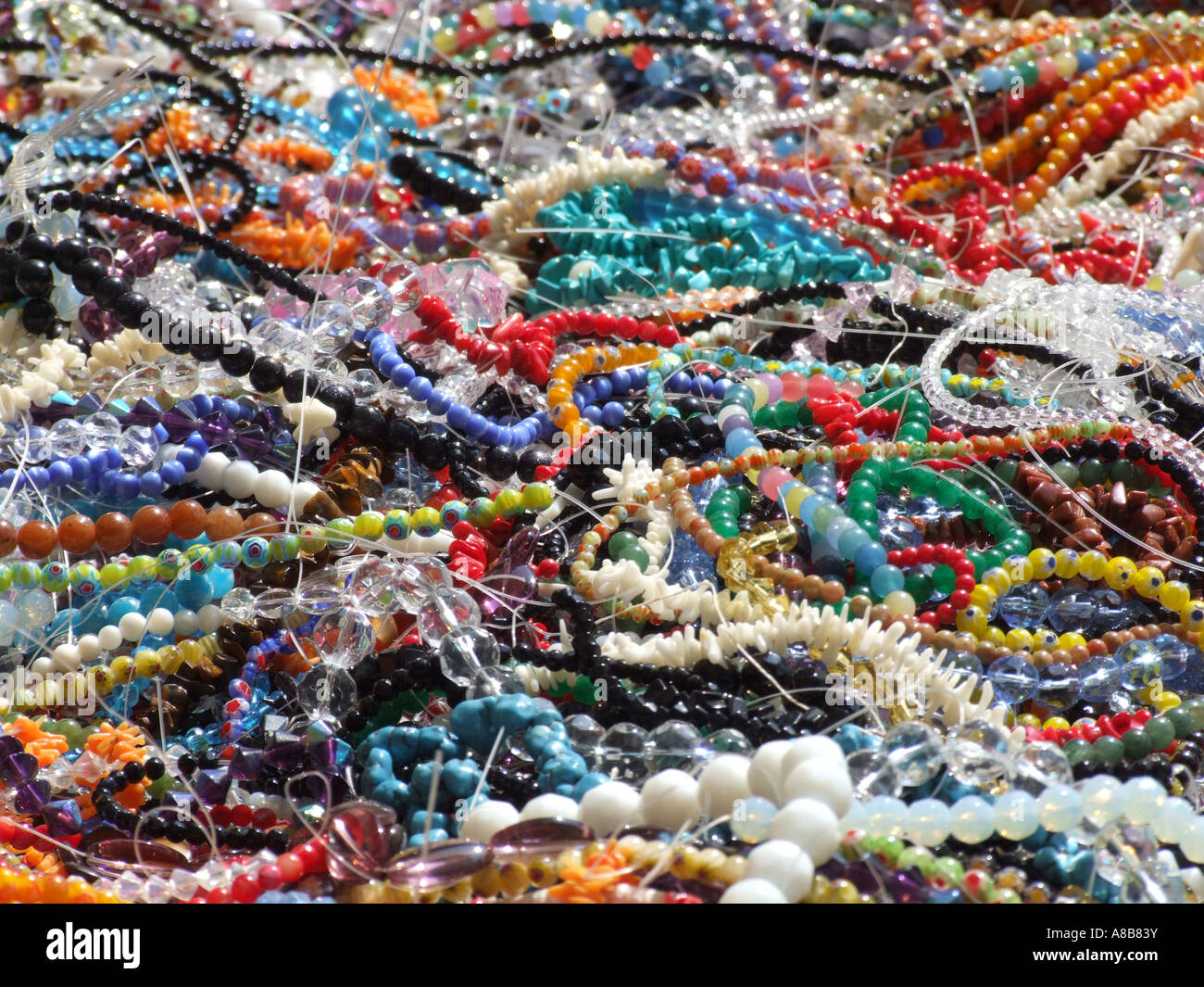 jewellery on market stall Stock Photo - Alamy