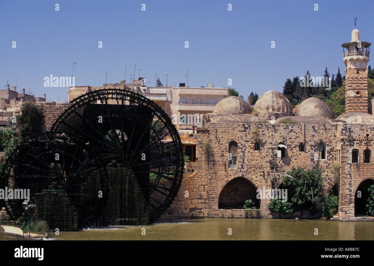 Norias waterwheels Hama Syria Stock Photo - Alamy