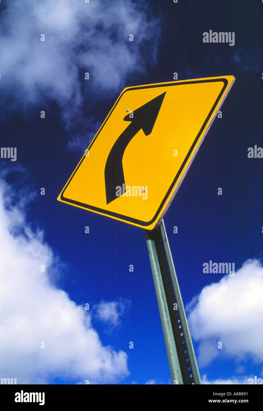 Curve Road Sign Stock Photo - Alamy