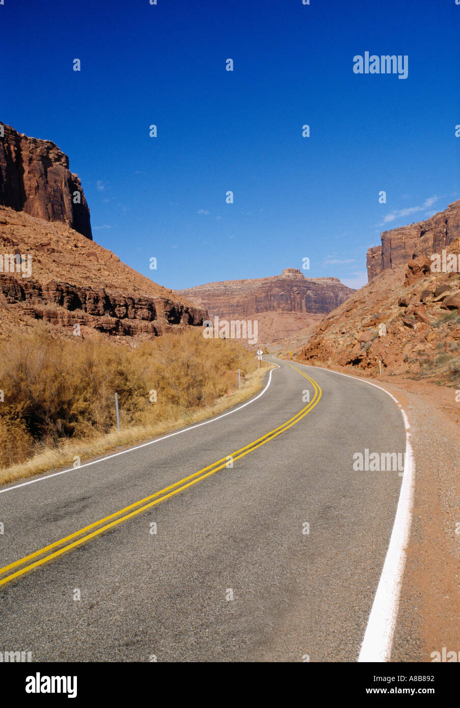 Highway 128 Scenic route Utah USA Stock Photo - Alamy